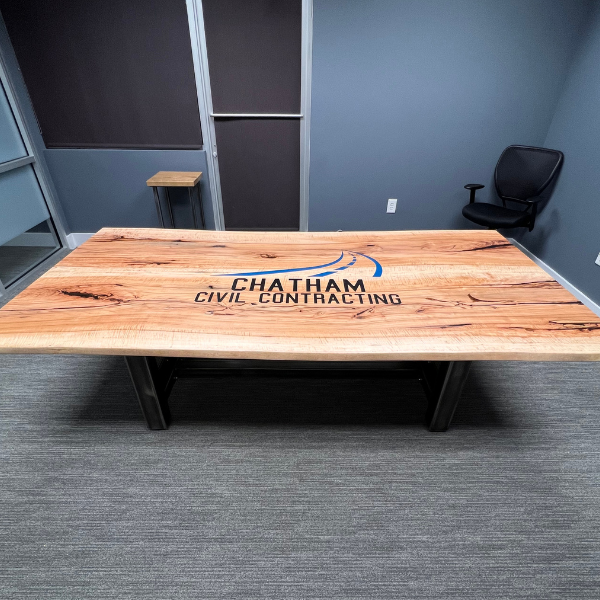 Company Logo Tables | Oak City Customs