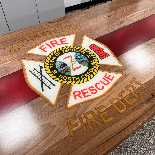 Custom Firehouse Logo Tables | Oak City Customs