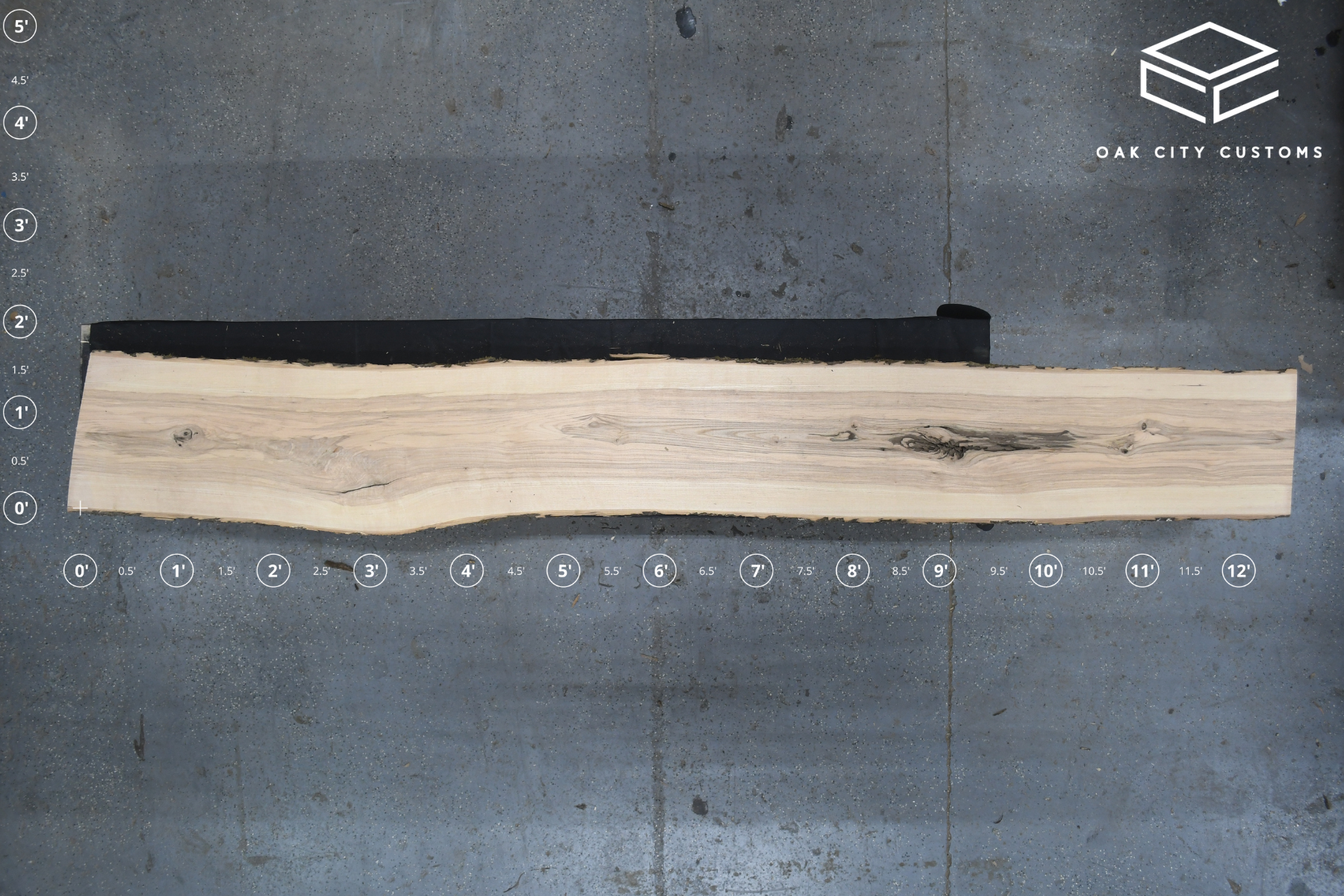 Ash Live Edge Wood Slab #E907 146" x 18" - 19" x 2.2" – Oak City Customs