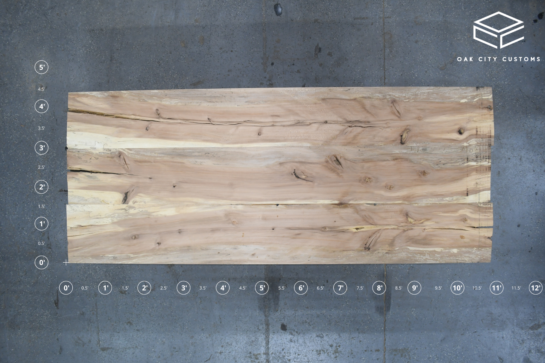 (Pre-Built) Sycamore Classic-Cut Tabletop #PB137 125" x 51" x 2.0 ...